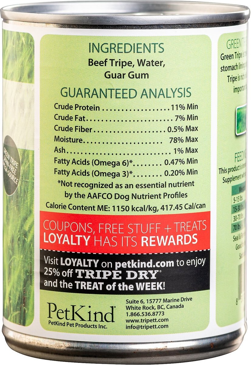 PETKIND Tripett Original Formula Green Beef Tripe Grain-Free Canned Dog ...