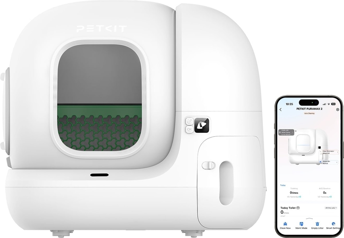 PETKIT PuraMax 2 Self Cleaning Cat Litter Box, White, X-Large: 24-in ...