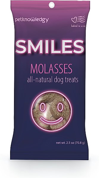 PETKNOWLEDGY BY SPUNKY PUP Snack Pack Smiles Molasses Dog Treat, 2.5-oz ...
