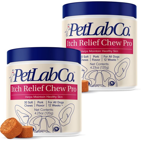 PETLAB CO. Itch Relief Pro Pork Flavor Dog Supplement, 30 Count, 30 count, bundle of 2 - Chewy.com