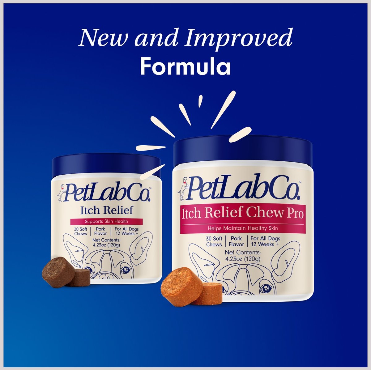 PETLAB CO. Itch Relief Pro Pork Flavor Dog Supplement, 30 Count, 30 ...