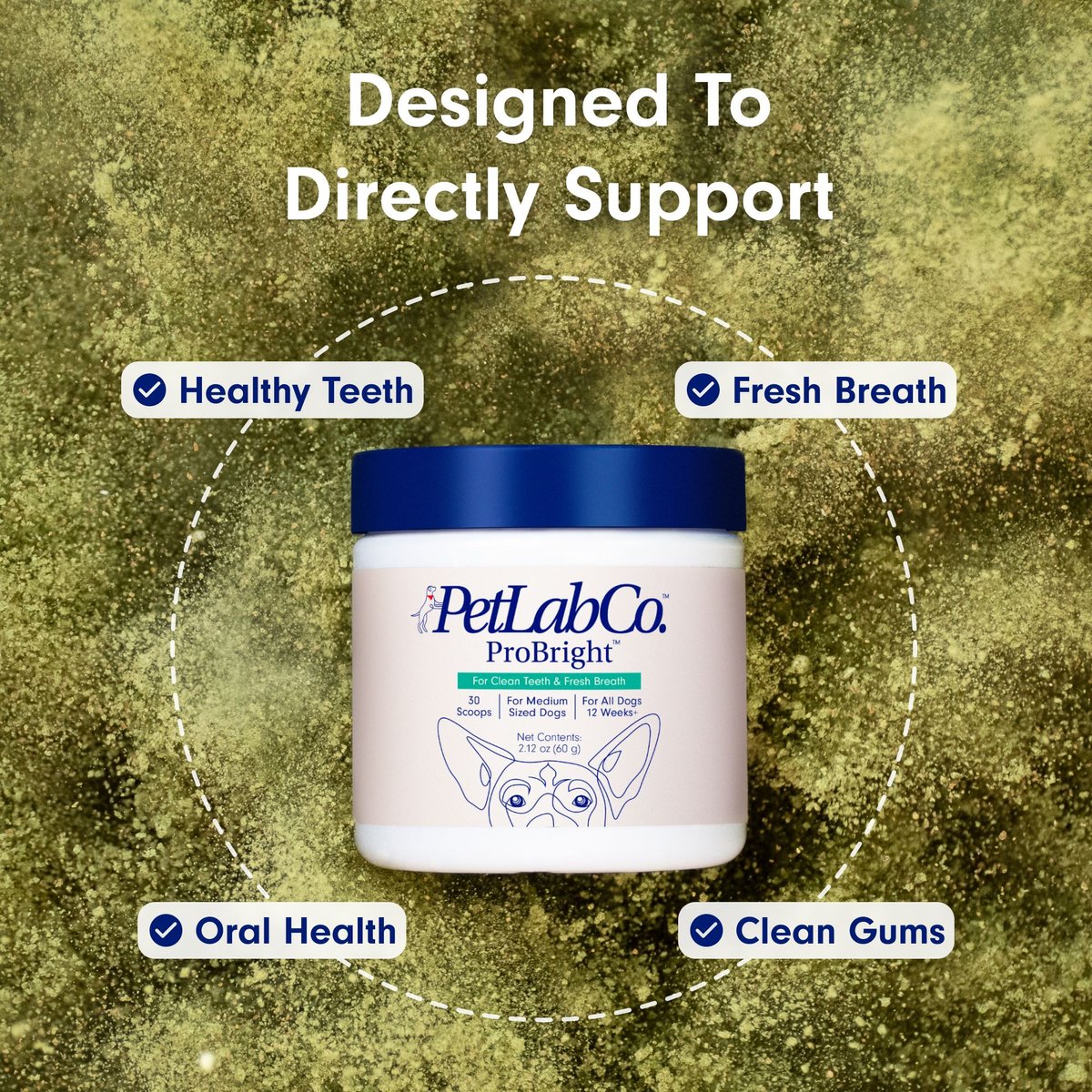 PETLAB CO. ProBright Dog Dental Powder for Medium Dogs - Chewy.com