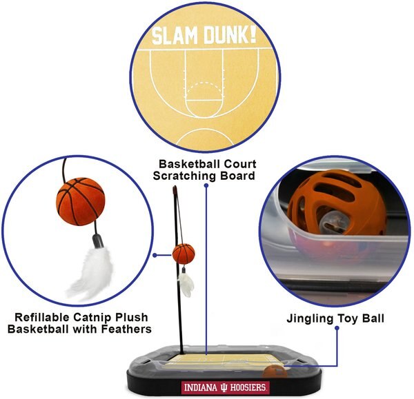 PETS FIRST NBA Basketball Court Cat Scratcher Toy with Catnip, Indiana ...