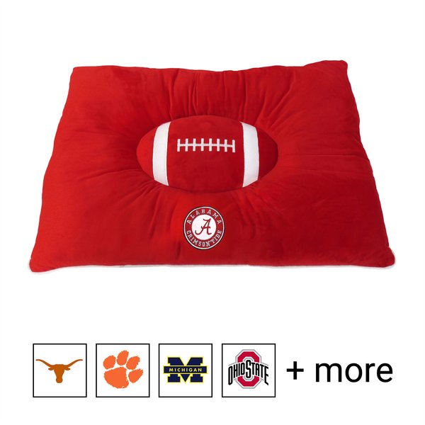PETS FIRST NCAA Football Pillow Dog Bed, Alabama Crimson Tide - Chewy.com
