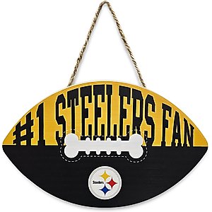 PETS FIRST NFL Football Shape Sign, Pittsburgh Steelers - Chewy.com