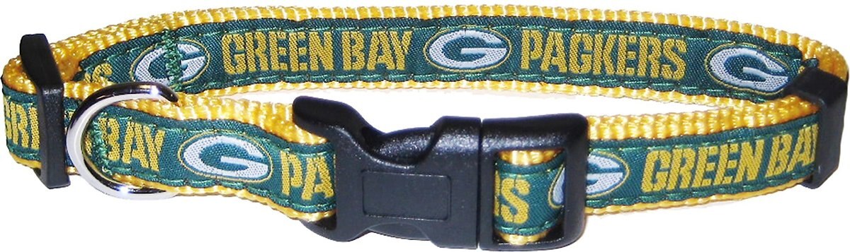 PETS FIRST NFL Nylon Dog Collar, Green Bay Packers, Large: 18 to 28-in ...