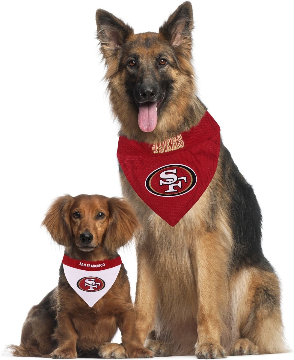 PETS FIRST NFL Reversible Dog & Cat Bandana, San Francisco 49ers, Large ...