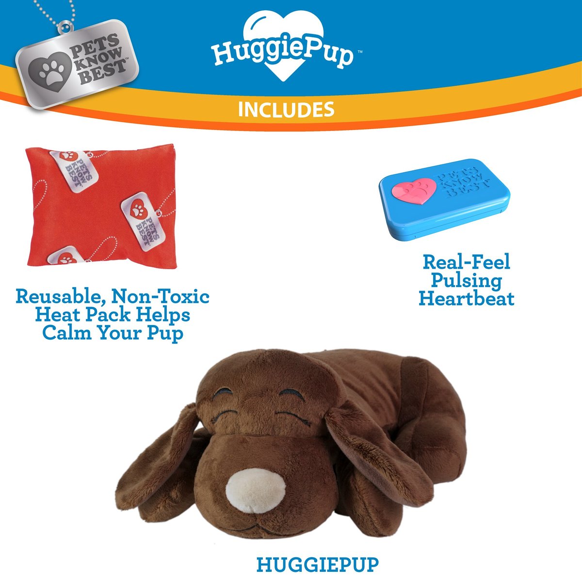 PETS KNOW BEST HuggiePup Plush Dog Toy, Chocolate - Chewy.com