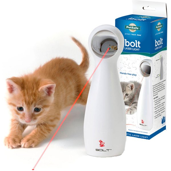 PAWSPIK Automatic Rechargeable Interactive Alien Laser Cat Toy, White ...