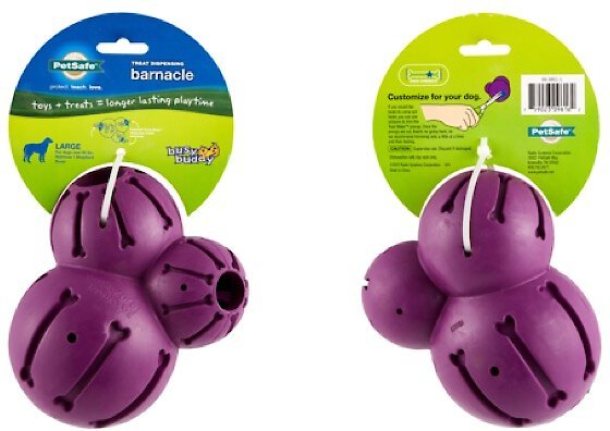 PETSAFE Busy Buddy Barnacle Treat Dispenser Tough Dog Chew Toy, Large ...