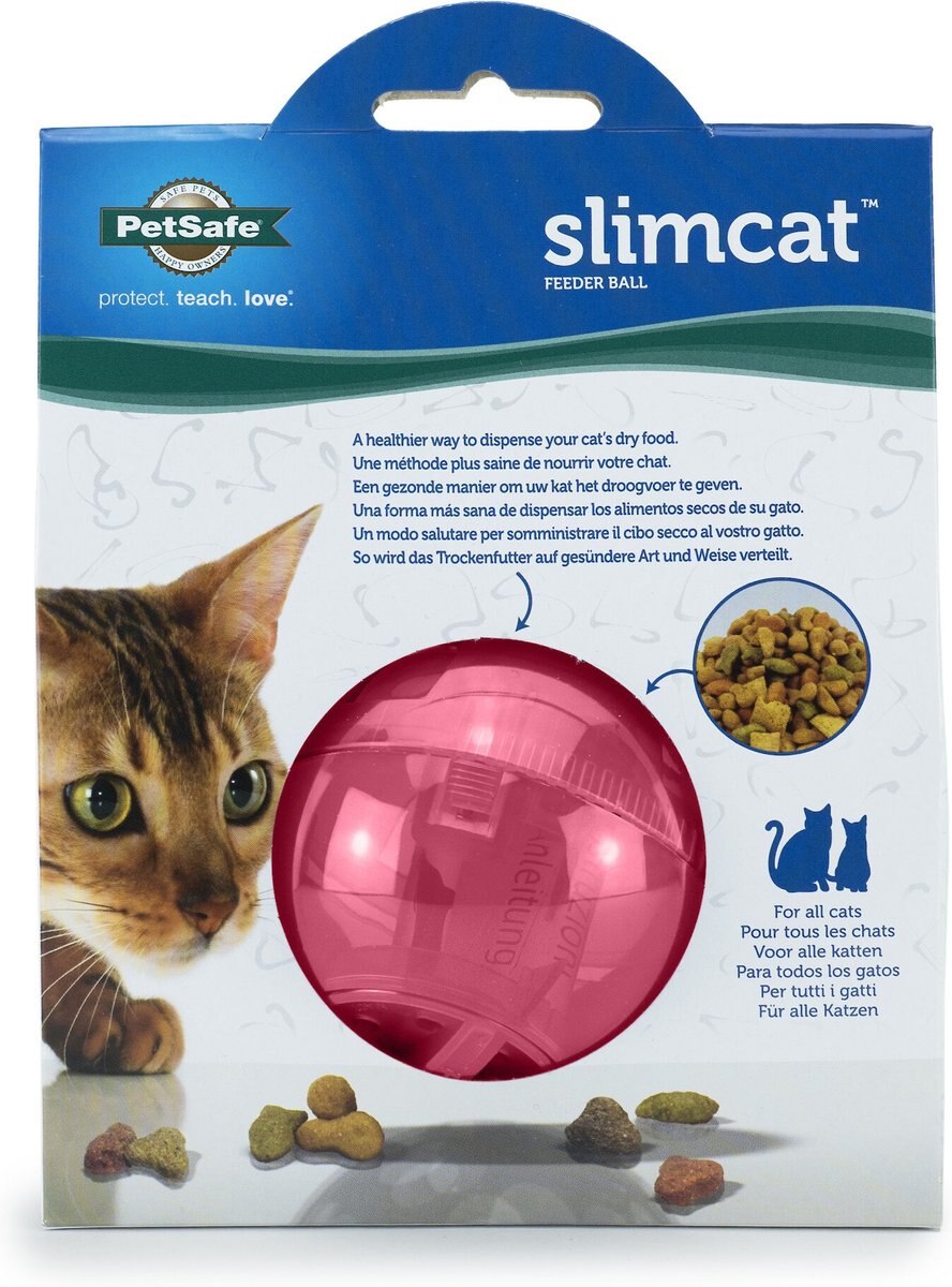 PETSAFE SlimCat Interactive Cat Feeder, Pink, 0.66-cup - Chewy.com