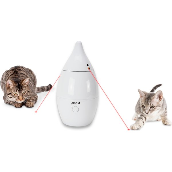 PAWSPIK Automatic Rechargeable Interactive Alien Laser Cat Toy, White ...