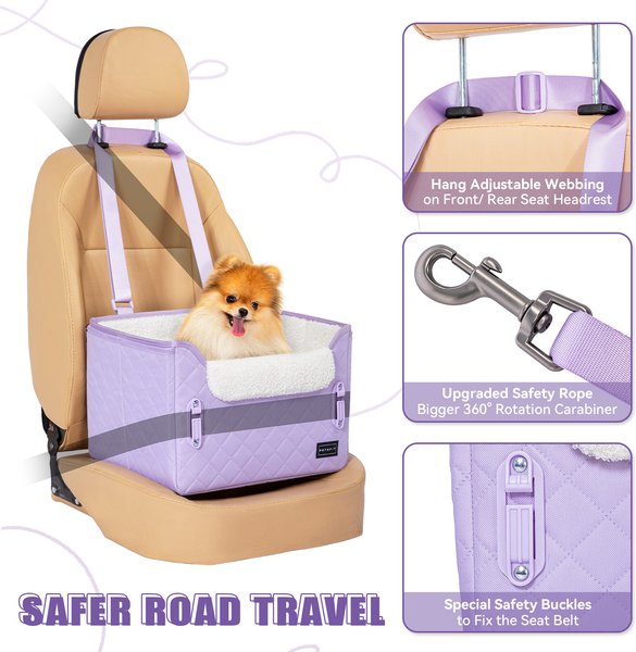 PETSFIT Dog Car Booster Seat, Lavender Purple - Chewy.com