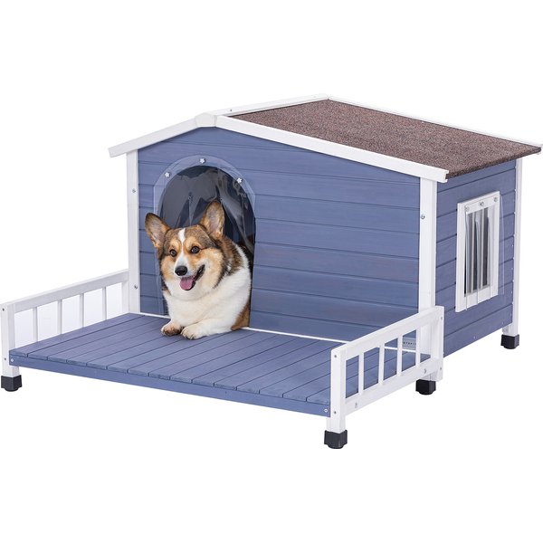 Out of Stock - PETSFIT Wooden Folding Outdoor Dog House, Gray, Medium ...