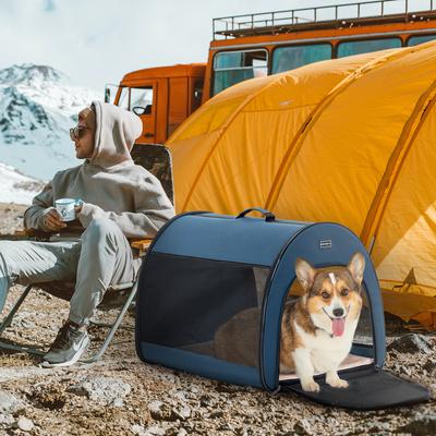 PETSFIT Portable Soft-Sided Dog & Cat Crate, Blue, 26 inch - Chewy.com