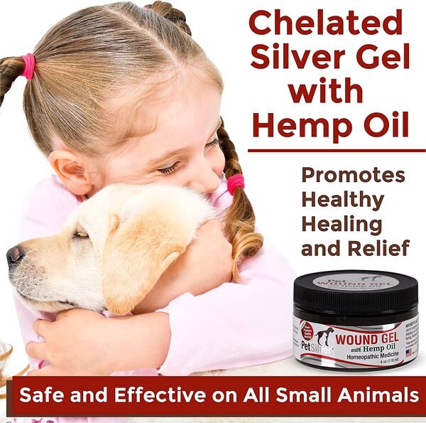 PETSILVER Chelated Silver with Hemp Oil Wound Gel for Dogs & Cats, 4-oz ...