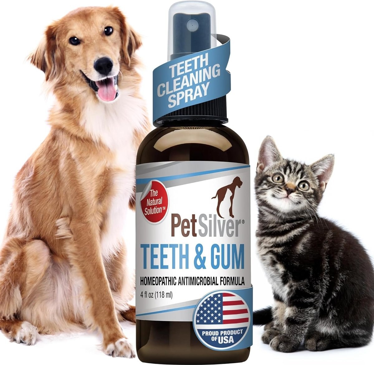 PETSILVER Teeth & Gum Dog Dental Spray, 4-fl oz bottle - Chewy.com