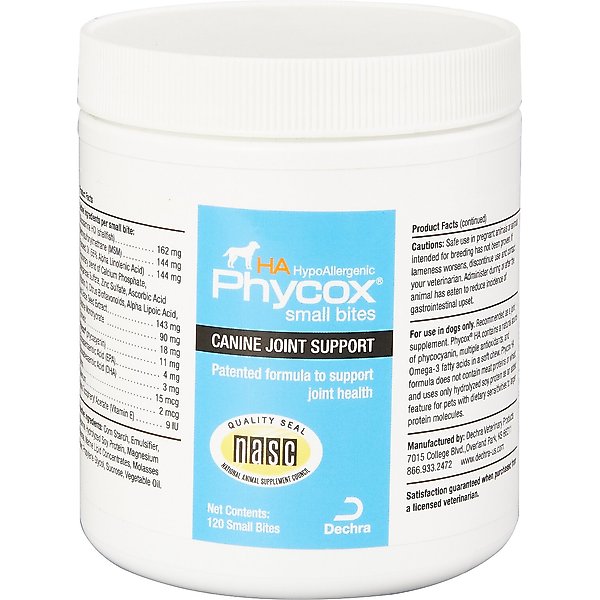 PHYCOX HypoAllergenic HA Small Bites Soft Chews Joint Supplement for ...