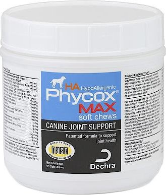 PHYCOX MAX HypoAllergenic HA Soft Chews Joint Supplement for Dogs, 90 ...
