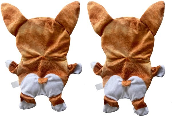 PIGGY POO AND CREW Corgi Paper Crinkle Squeaker Toy, 2 count - Chewy.com