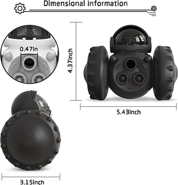 PIGGY POO AND CREW Robot Treat Dispensing Farm Toy, Medium, Black ...