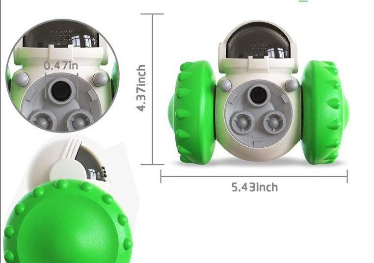 PIGGY POO AND CREW Robot Treat Dispensing Farm Toy, Medium, Green ...