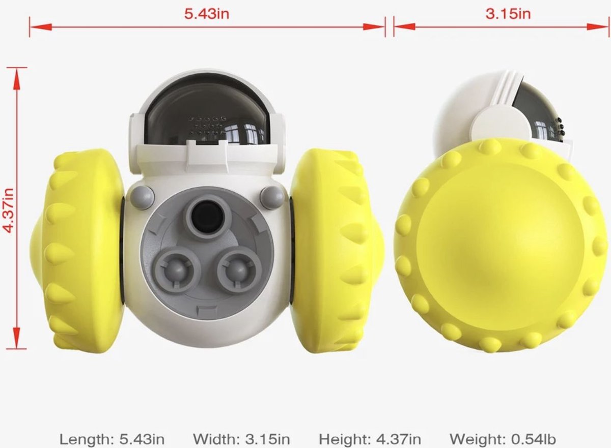 PIGGY POO AND CREW Robot Treat Dispensing Farm Toy, Medium, Yellow ...
