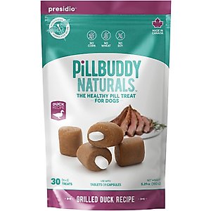 PILL BUDDY NATURALS Grilled Duck Soft & Chewy Dog Treats, 30 count ...