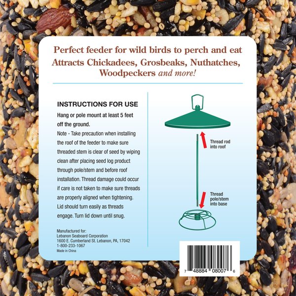 PINE TREE FARMS Classic Seed Log Wild Bird Tray Feeder - Chewy.com
