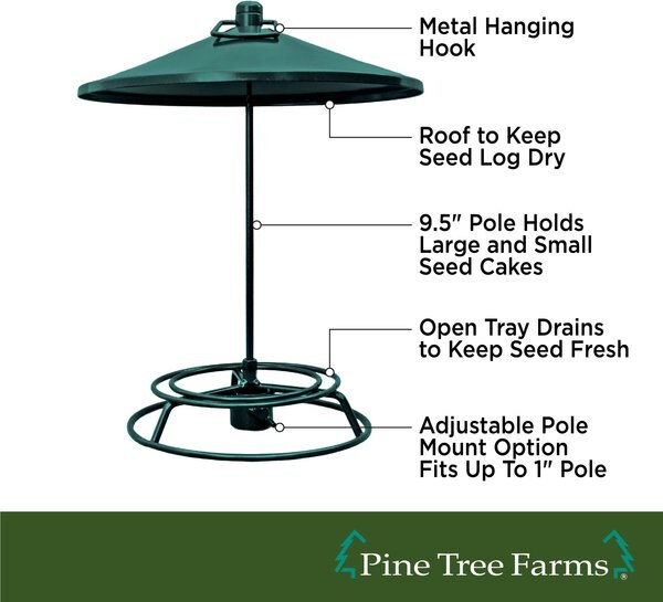 PINE TREE FARMS Classic Seed Log Wild Bird Tray Feeder - Chewy.com