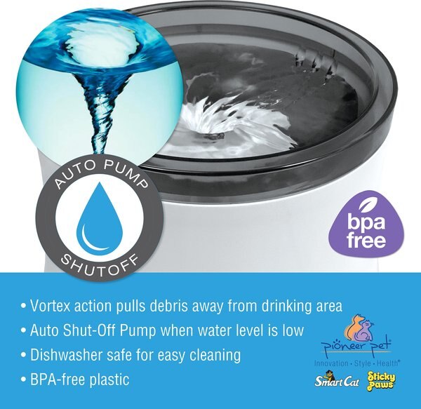 PIONEER PET Vortex Drinking Dog & Cat Fountain, Gray, Medium - Chewy.com
