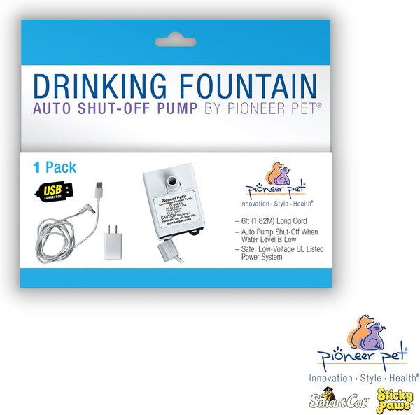 PIONEER PET Vortex Replacement Auto-Shut Off Dog & Cat Pump, White ...