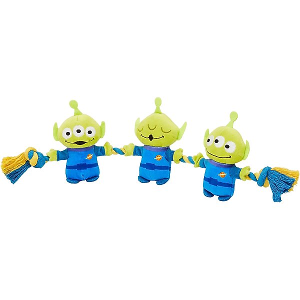 Discontinued - PIXAR Aliens Plush with Rope Squeaky Dog Toy - Chewy.com