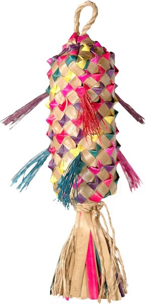 PLANET PLEASURES Spiked Piñata Natural Bird Toy, Color Varies, Medium ...