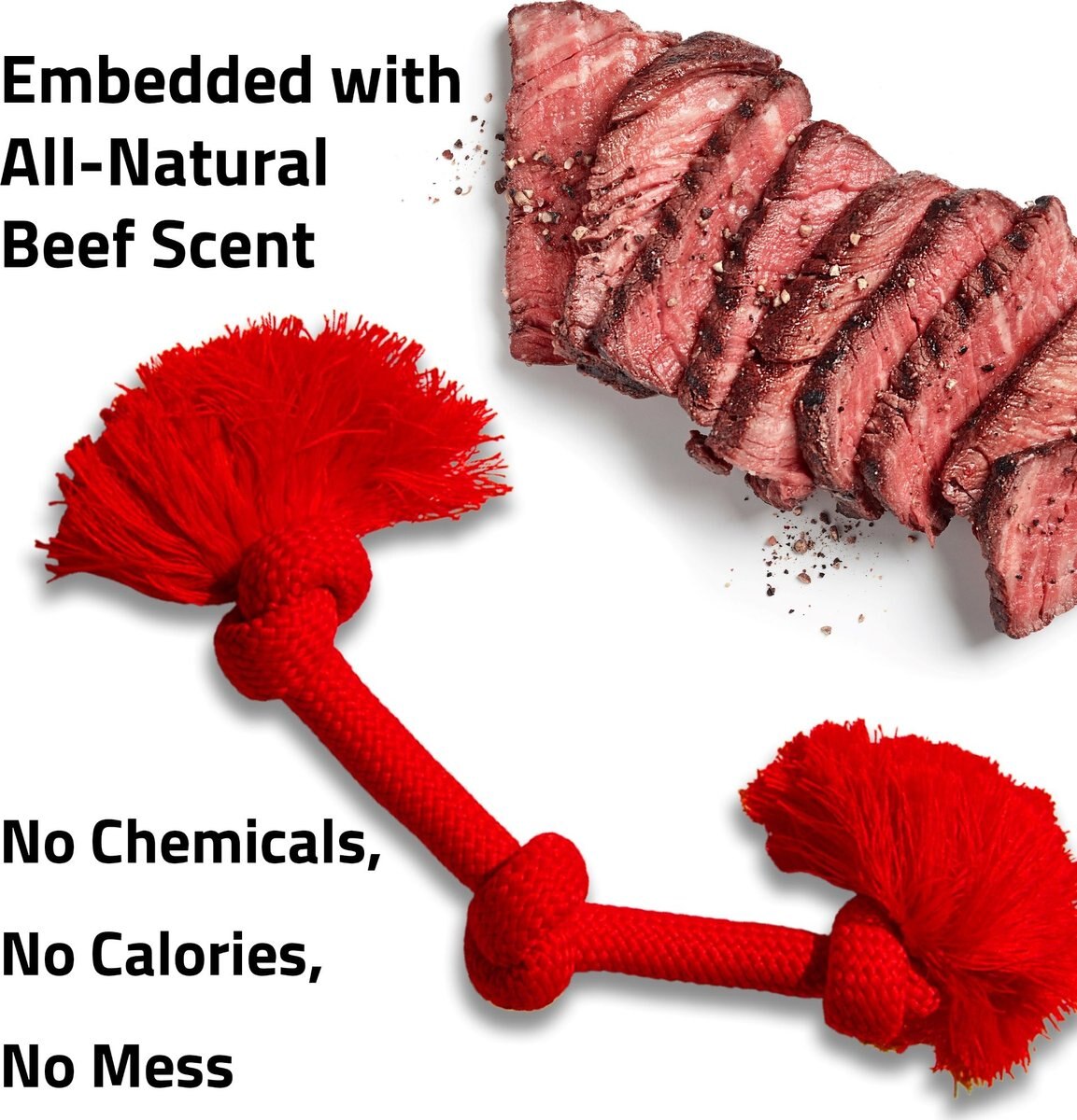 PLAYOLOGY Beef Scented Dri-Tech Rope Dog Toy, Jumbo - Chewy.com