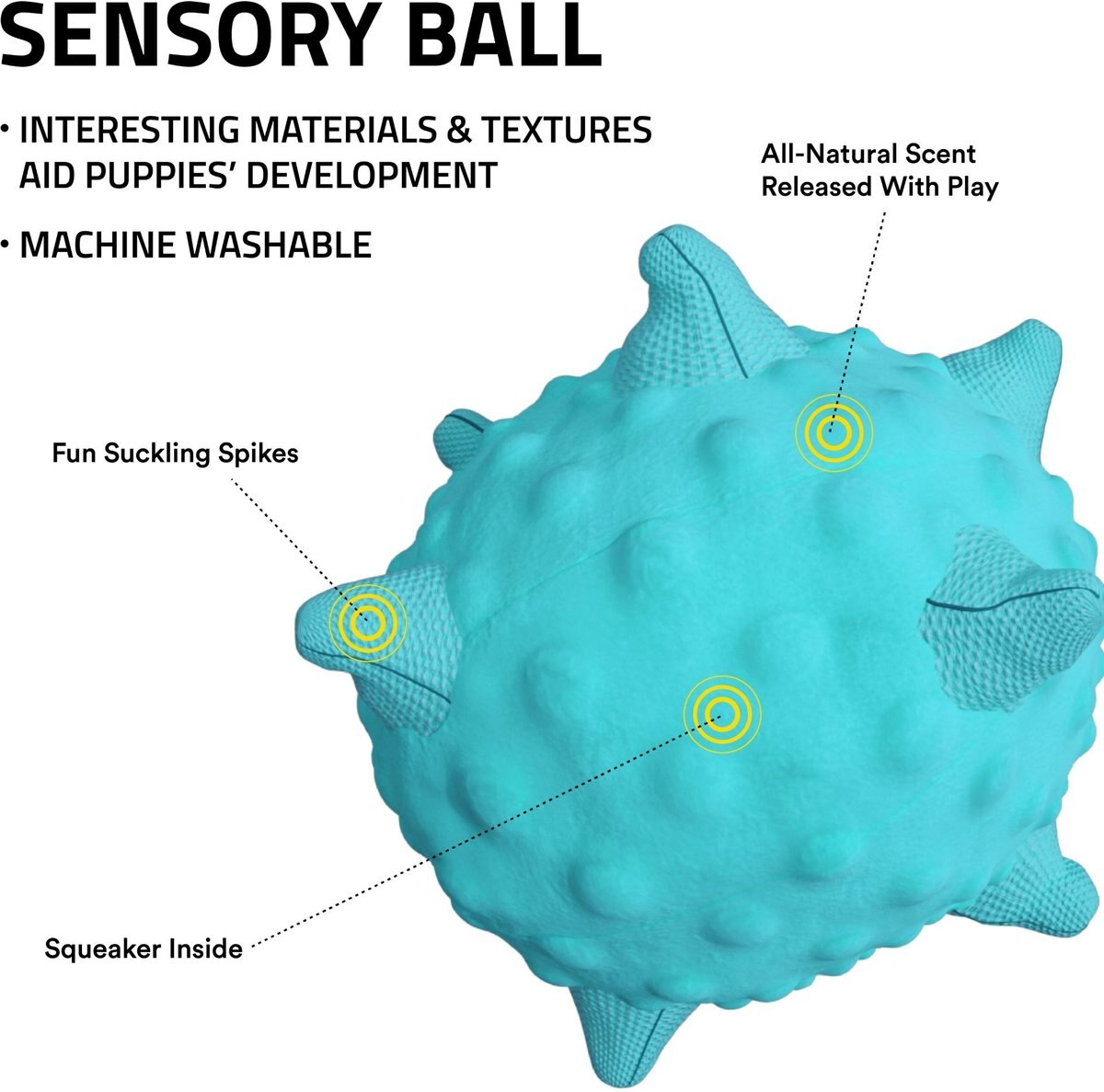 PLAYOLOGY Peanut Butter Scented Young & Active Sensory Ball Dog Toy ...