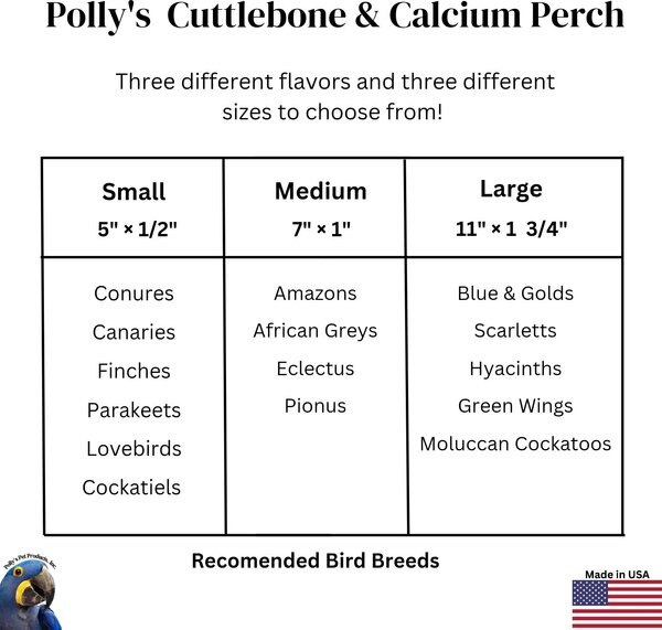 POLLY'S PET PRODUCTS Banana Split Cuttlebone & Calcium Bird Perch ...
