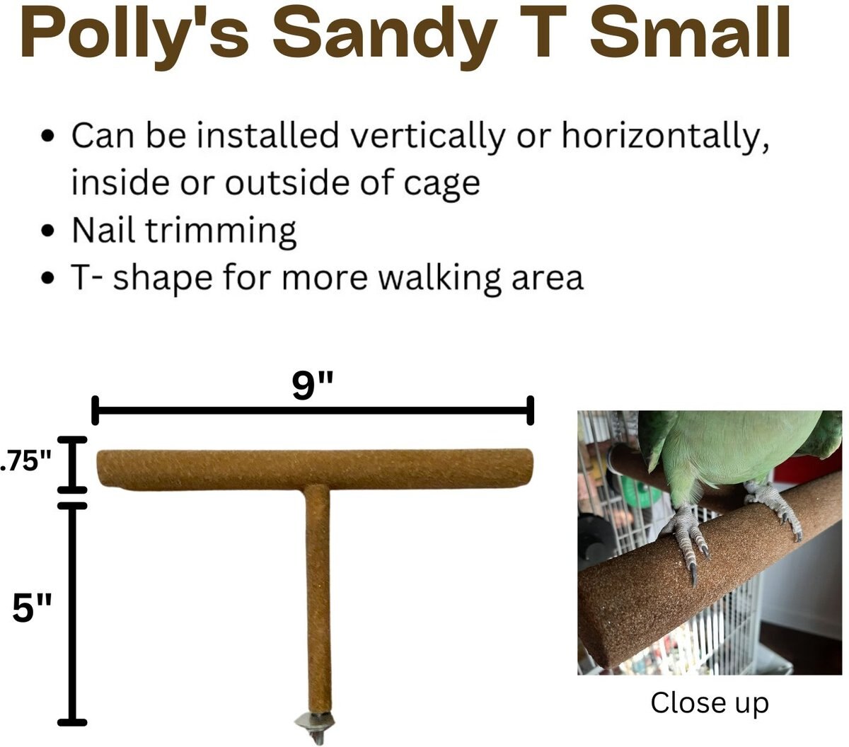 POLLY'S PET PRODUCTS T Perch Bird Perch, Small - Chewy.com