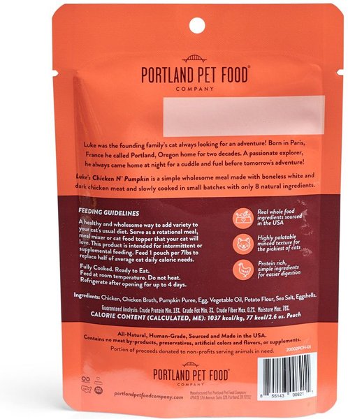 PORTLAND PET FOOD COMPANY Luke's Chicken N' Pumpkin Homestyle Grain ...