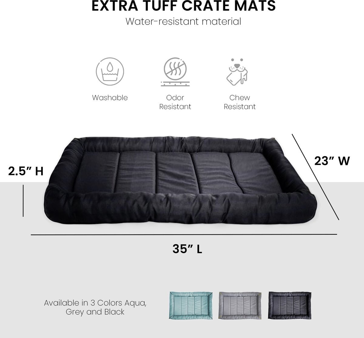PRECIOUS TAILS Xtra Tuff Dog Crate Mat, Black, Medium - Chewy.com
