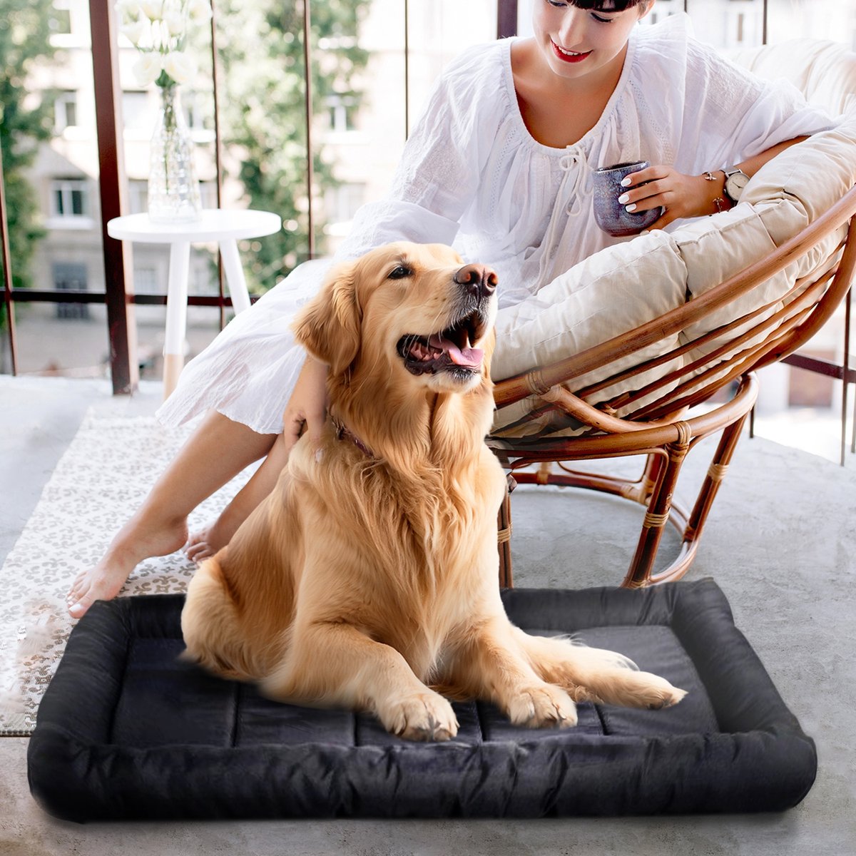 PRECIOUS TAILS Xtra Tuff Dog Crate Mat, Black, Medium - Chewy.com