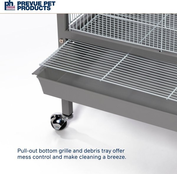 PREVUE PET PRODUCTS Charming Aviary Flight Rolling Base Bird Cage, Gray ...