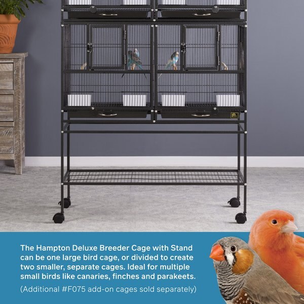 PREVUE PET PRODUCTS Hampton Deluxe Divided Breeder Bird Cage with Stand ...