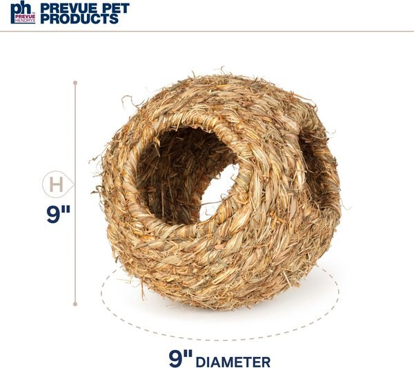PREVUE PET PRODUCTS Hideaway Grass Ball Small Animal Hideout, Large ...