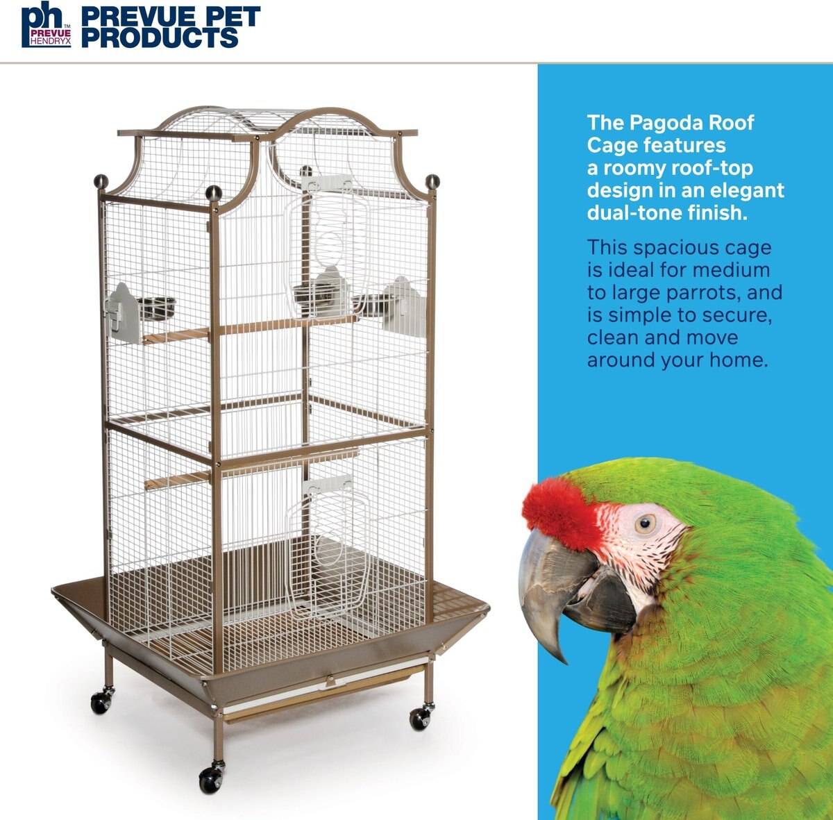 PREVUE PET PRODUCTS Pagoda Cockatiel Bird Cage, Coco - Chewy.com