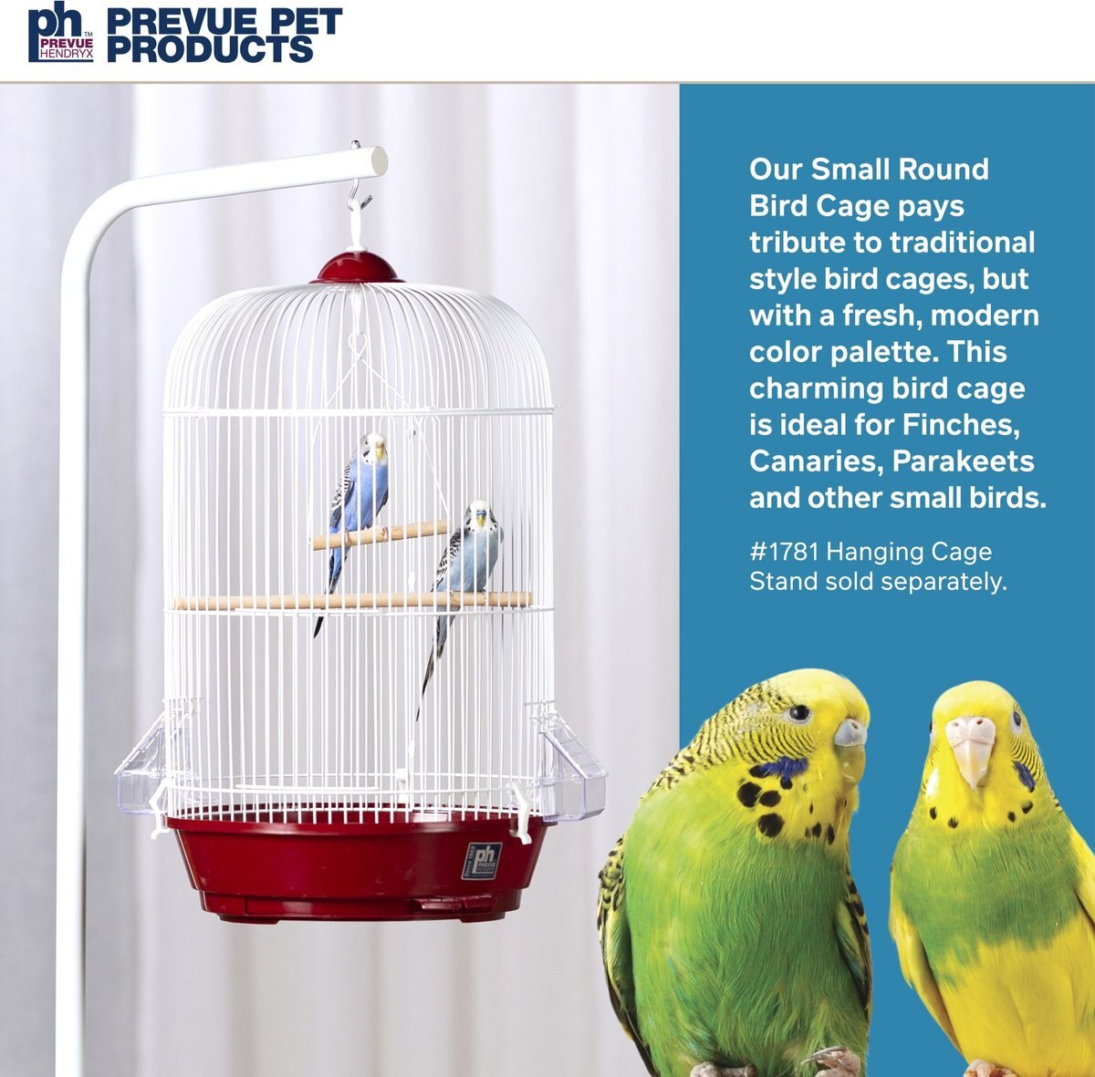 PREVUE PET PRODUCTS Small Round Bird Cage, Red - Chewy.com