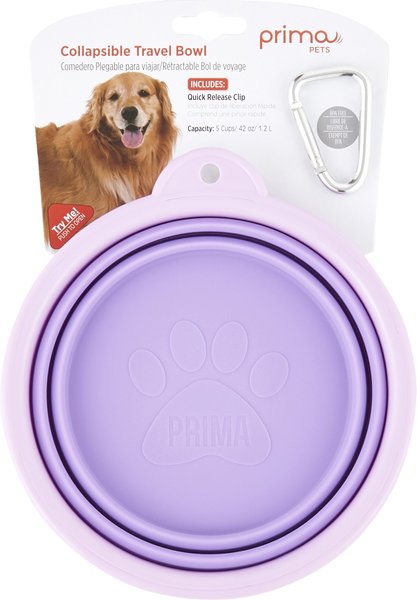 PRIMA PETS Collapsible Silicone Travel Dog & Cat Bowl with Carabiner ...