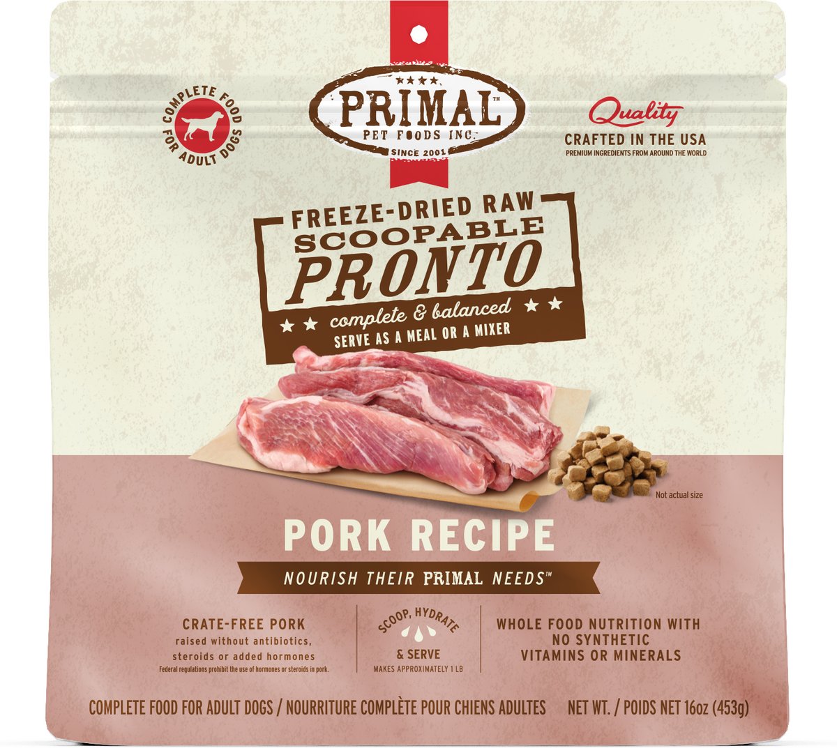 PRIMAL Raw Pronto Pork Recipe Dog Freeze-Dried Food, 16-oz bag - Chewy.com