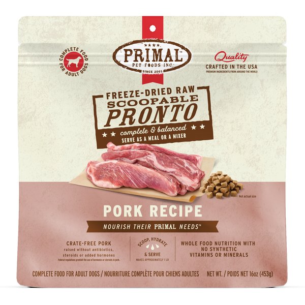 PRIMAL Raw Pronto Pork Recipe Dog Freeze-Dried Food, 16-oz bag - Chewy.com