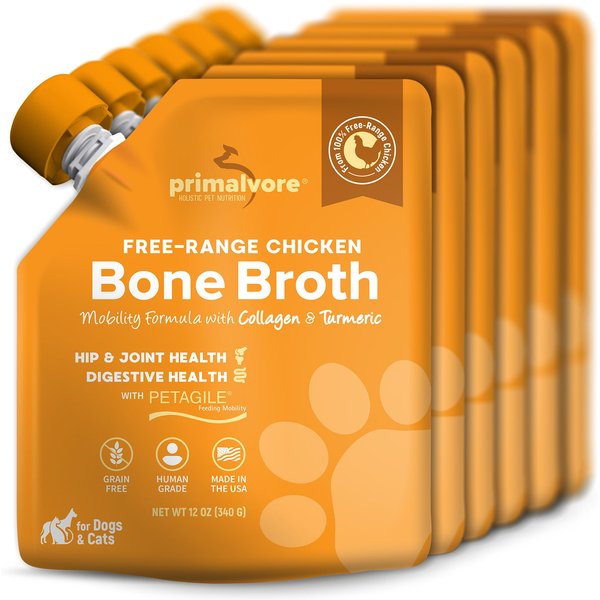PRIMALVORE Grass-Fed Beef Bone Broth with Collagen + Turmeric Dog & Cat ...